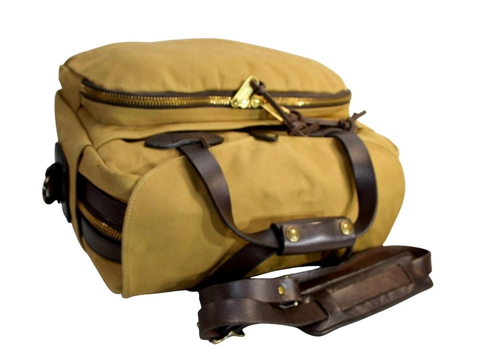 FILSON STYLE NO 258 RUGGED TWILL PADDED TAN COMPUTER BAG MESSENGER BAG ...