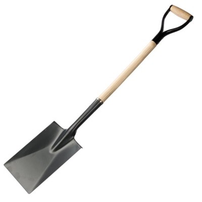 Heavy Duty Digging Spade Shovel Steel Hardwood Handle Treaded Square ...