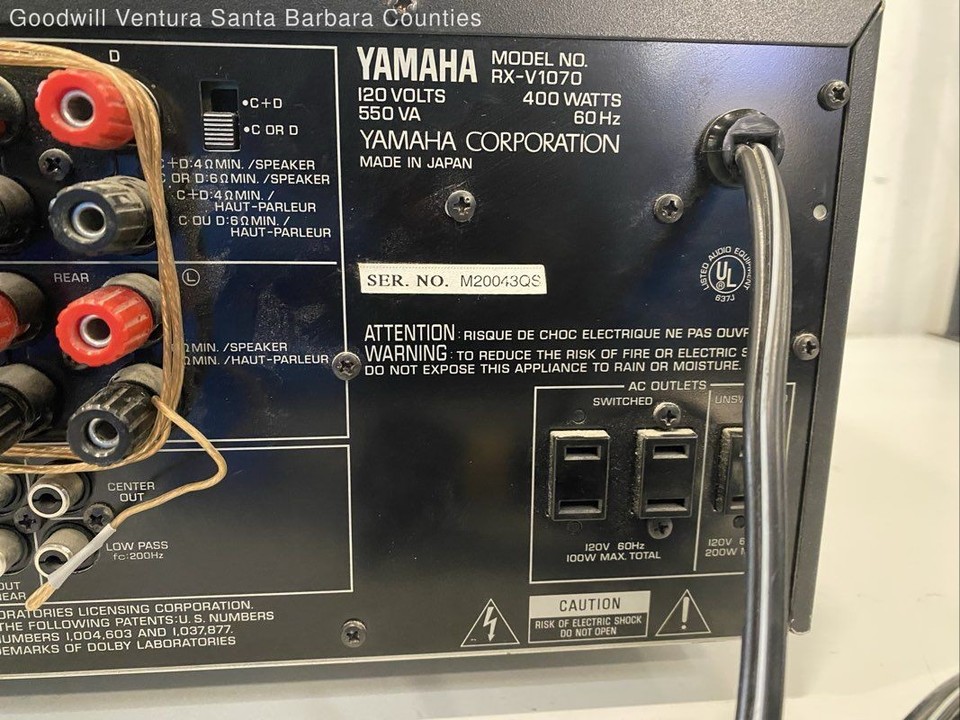 Yamaha Natural Sound Stereo Receiver Model: RX-V1070 - Read | eBay