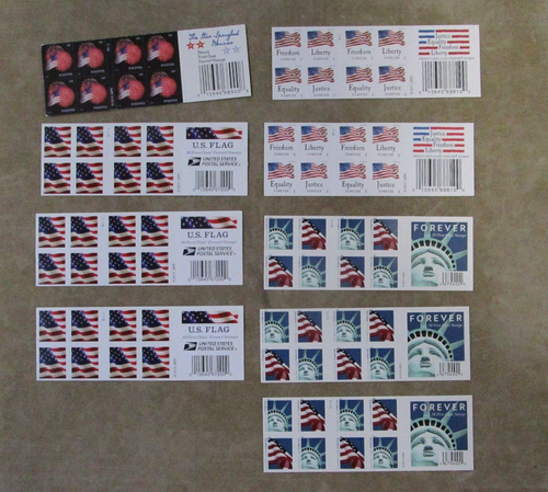 Lot of USA Forever Stamps Booklet / Sheet of 20 ( 9 sheets) Flags 2010 ...