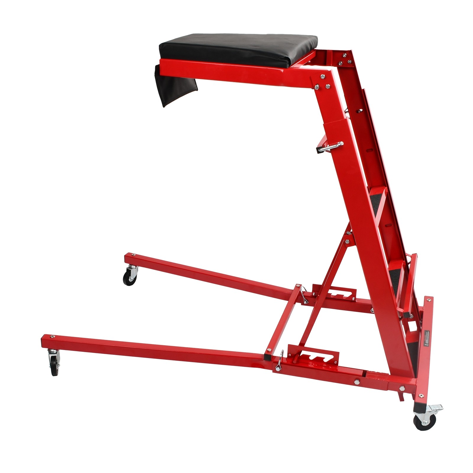 400Lbs Foldable Topside Creeper Adjustable Height 45-66" Movable Ladder ...