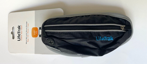 LifeTrak Waist Belt Secure Storage Hip Pak Black Reflective Zippered ...