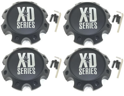 4 XD Series Black Center Caps for 8L XD826 Surge XD815 Batallion XD818 ...