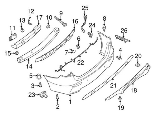 85092-3JA0A Nissan Absorberenergyrear bumper 850923JA0A, New Genuine ...