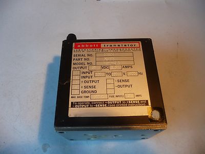 Abbott Transistor Military Power Supply W26DYX2.5 724505 110-130V 2.5 ...
