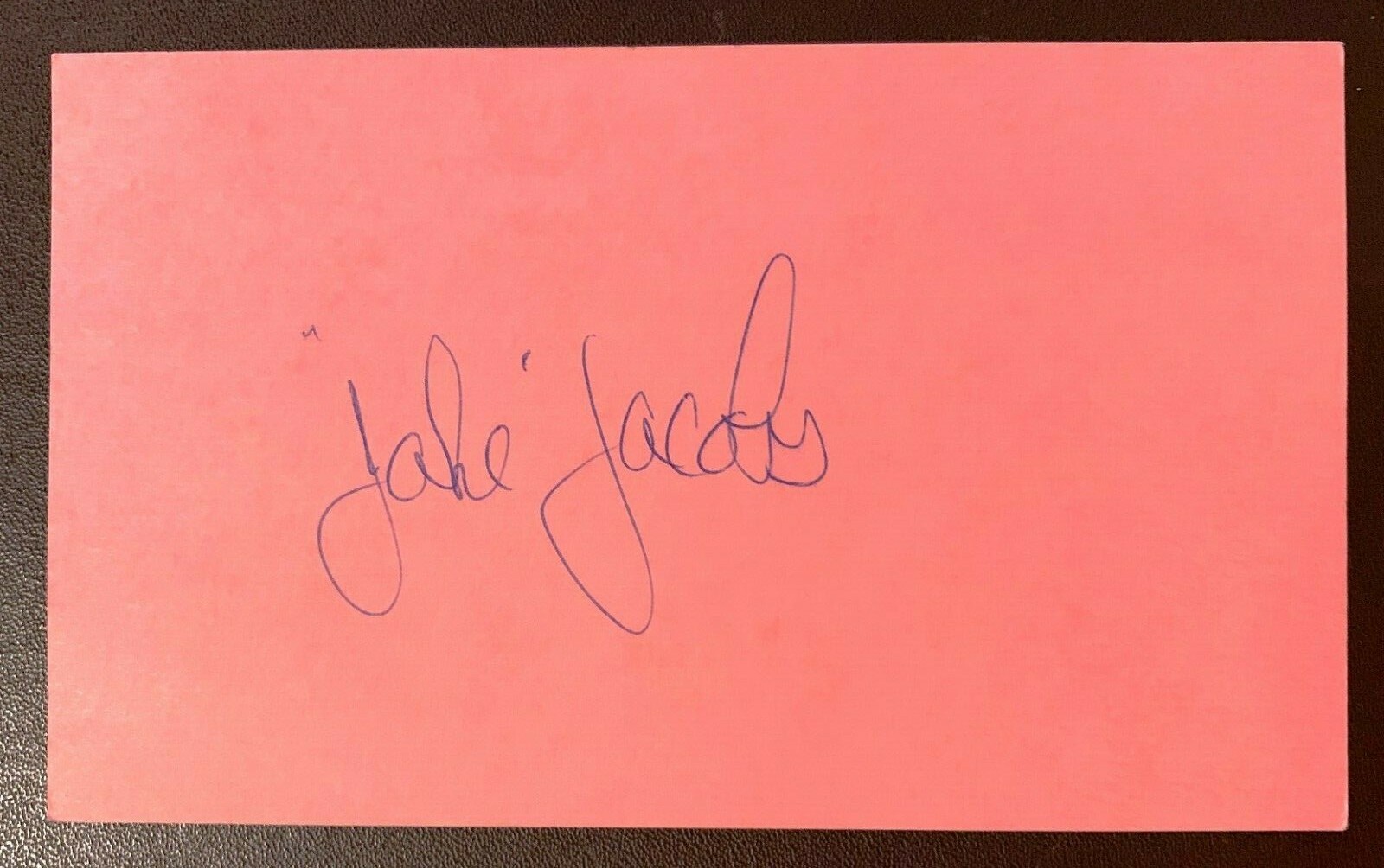 LAMAR "JAKE" JACOBS Senators & Twins d.2010 SIGNED / AUTOGRAPH 3x5 ...