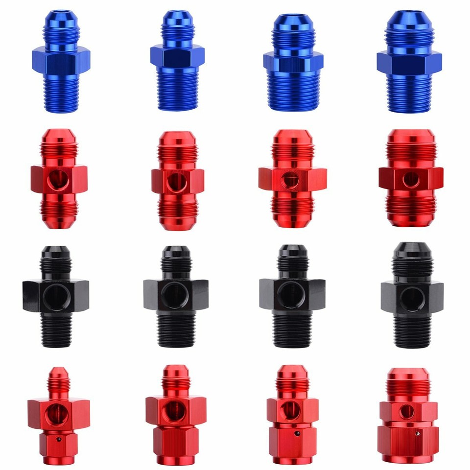 2Pcs Various AN to NPT Fitting Oil/Fuel Hose/Line Straight Male Thread ...