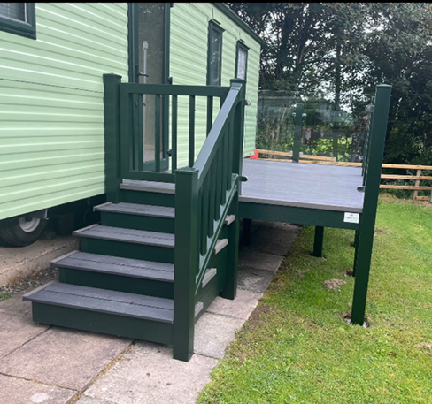UPVC CARAVAN DECKING GATE WITH LOCKABLE LATCH AND METAL HINGE | eBay UK