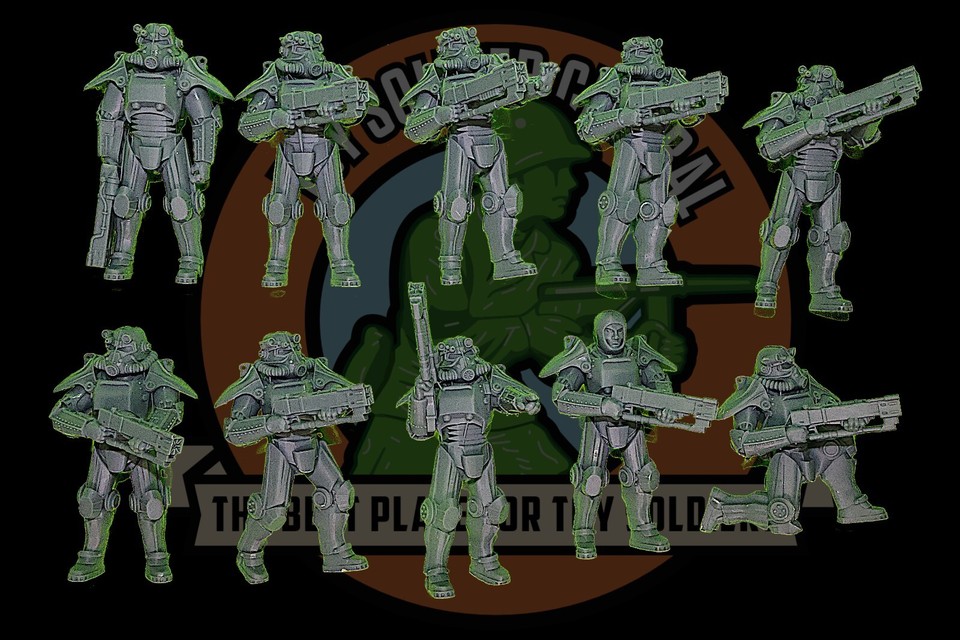Fallout Toy Soldiers - Power Armor Brotherhood of Steel Miniatures ...