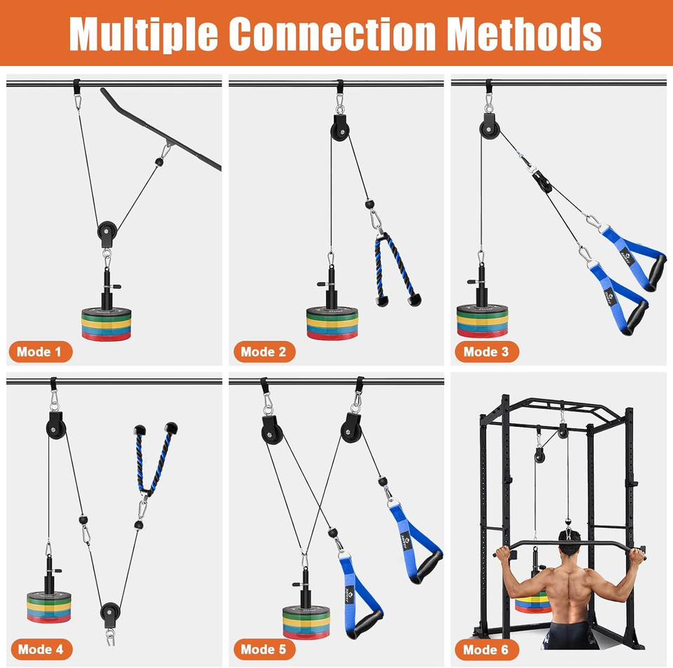 Home Gym Pulley System, Tricep Workout Pulley System for LAT Pulldown ...