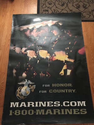 USMC Marine Corps 1990s 2000s recruiting poster huge! | eBay