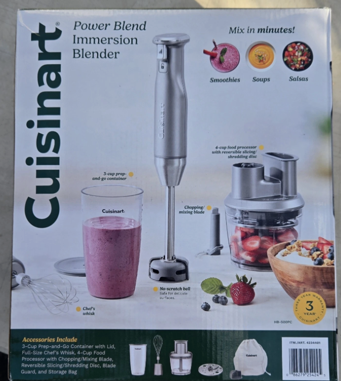 Cuisinart Variable Speed Immersion Blender with Food Processor | eBay