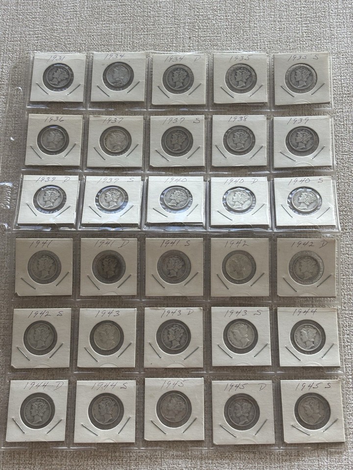 SILVER DIME COLLECTION SET BOOK 30 coins | eBay