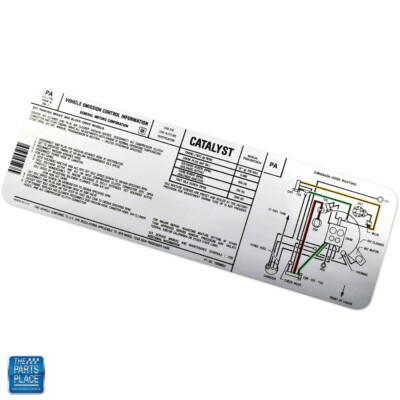 1979 Firebird Trans Am 6.6 Litre MT Emission Decal US PA 10008834 EA ...