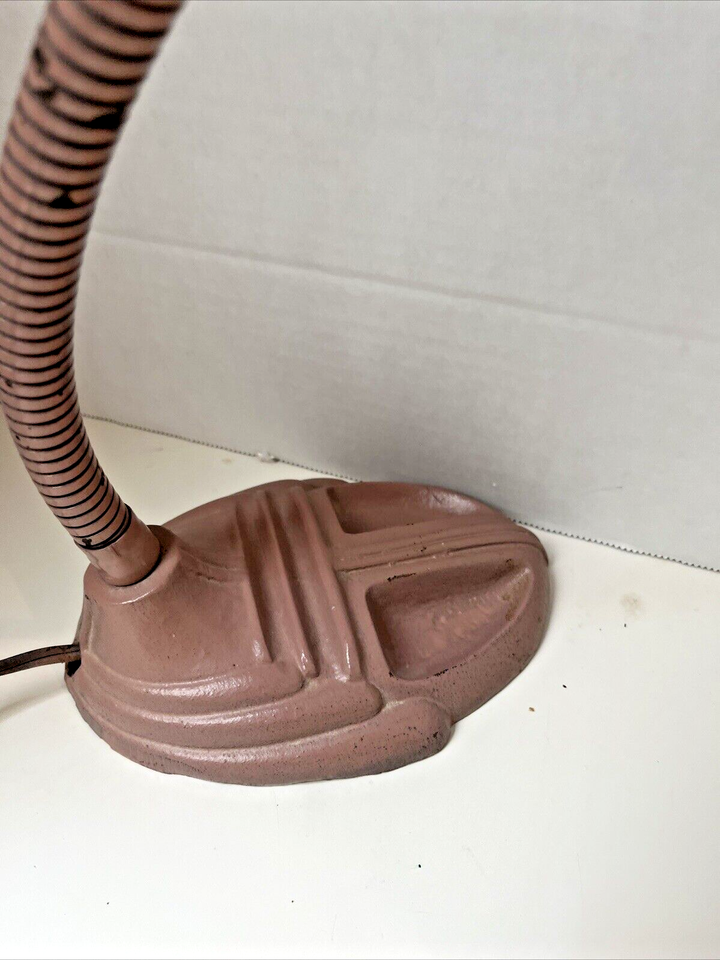 Vintage Rodale Art Deco Industrial Machine Age Gooseneck Lamp Cast Iron ...