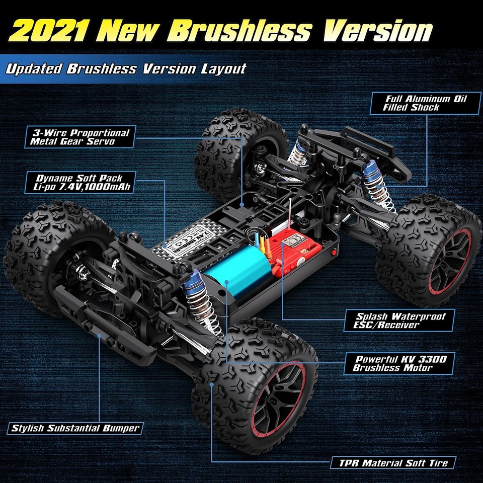 HAIBOXING 1/18 Scale Brushless Fast RC Cars 18859A, 4WD Off-Road Remote ...
