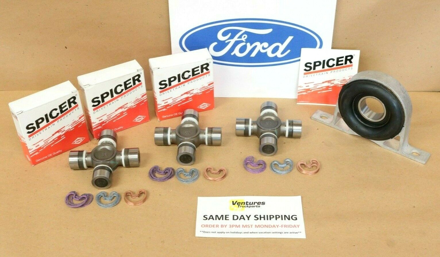 2008-15 Ford F250 F350 Superduty Rear Driveshaft Carrier Bearing And U ...