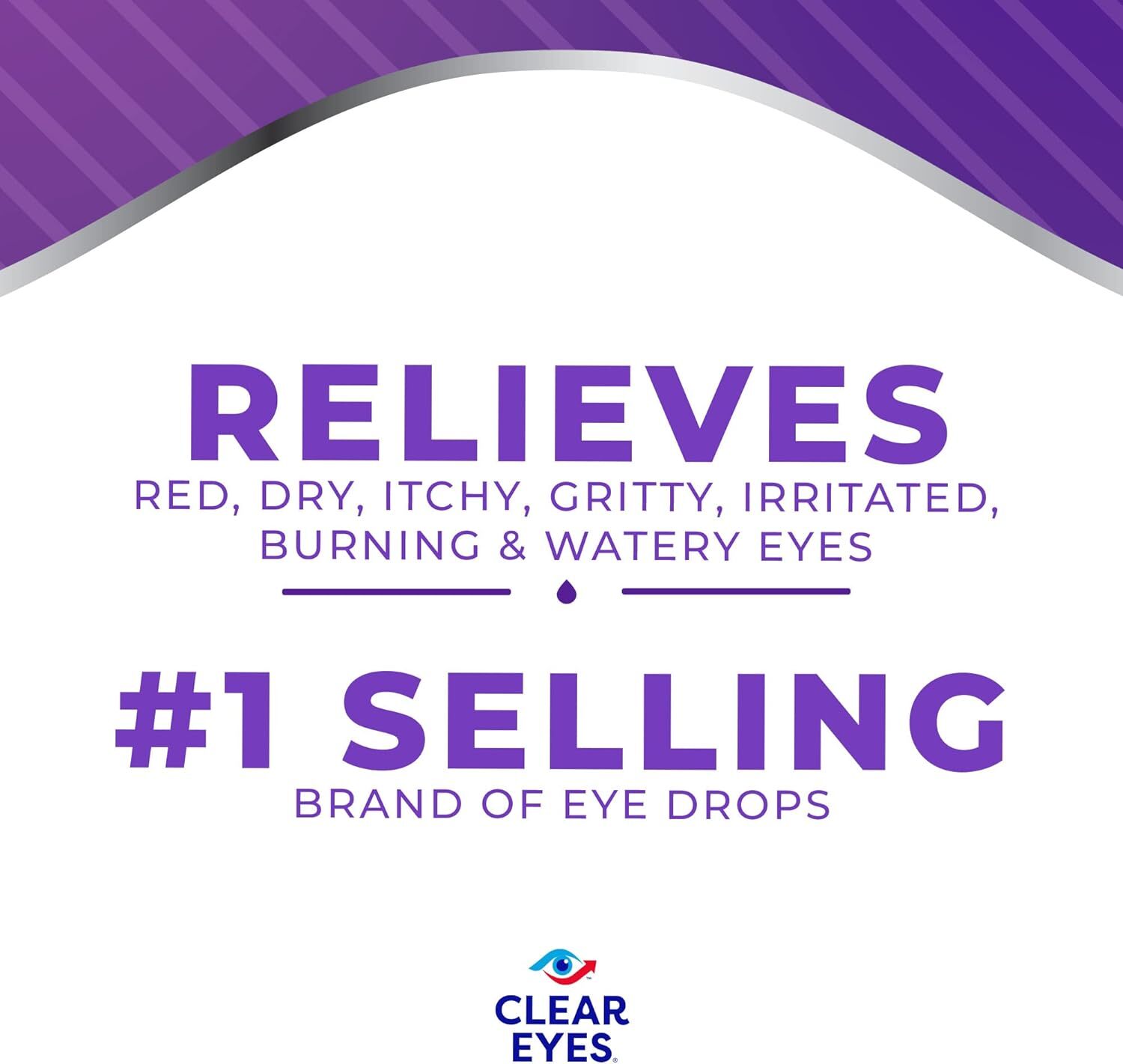Clear Eyes 7 Symptom Relief Eye Drops 0.5 Fl Oz Soothes Red Itchy ...