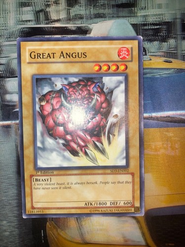 Vintage 2000s Yu-Gi-Oh Card - Great Angus - SD3-EN002 - Rare - 1st ...