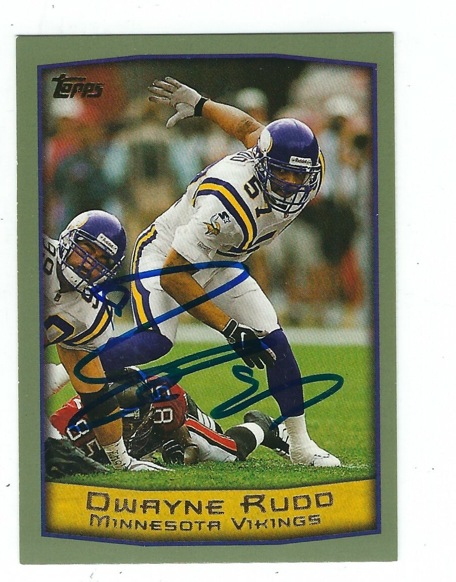 Signed DWAYNE RUDD Minnesota Vikings 1999 Topps Autographed Card #238 w ...
