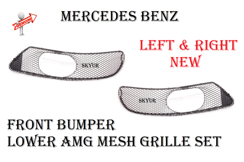 Front Bumper Left & Right Lower AMG Mesh Grill SET For Mercedes SL500 ...