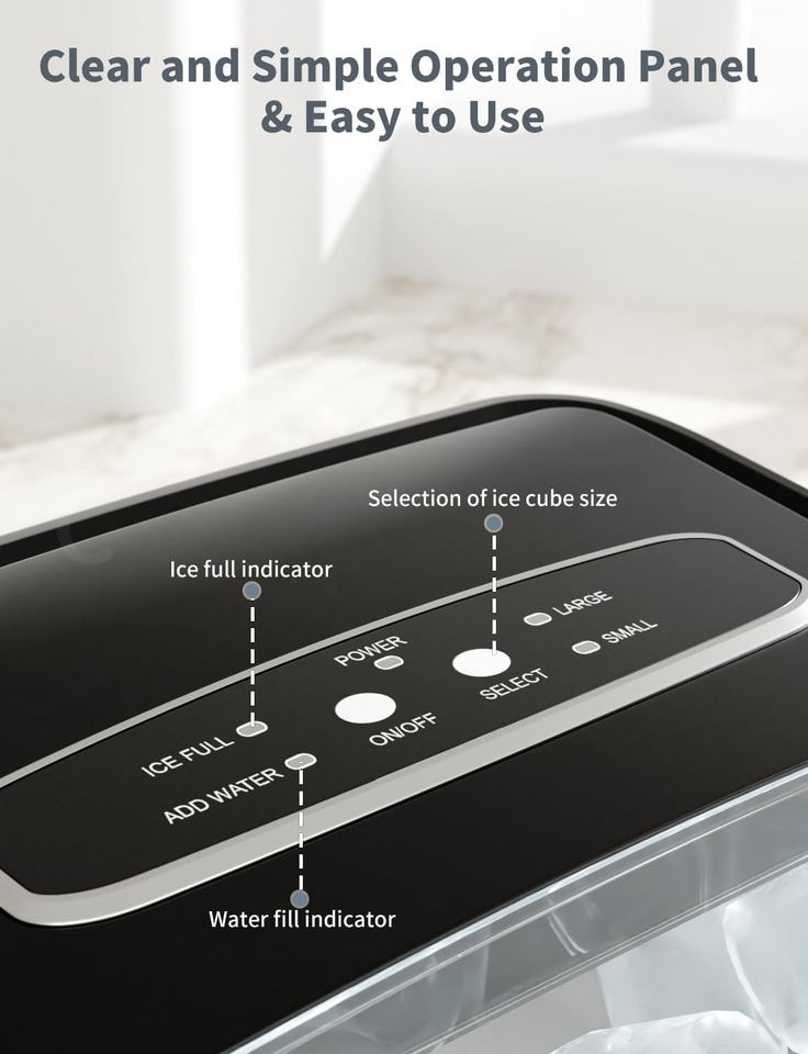 Ice Maker Machine Counter Top, Ice Cube Maker Machine Ready in 6-13 ...