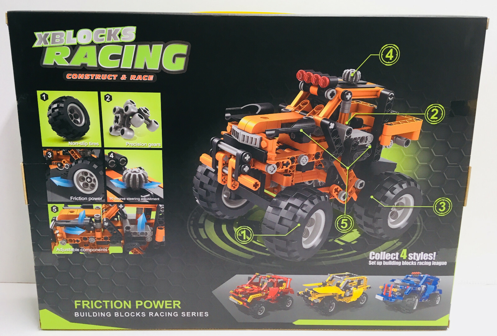 XBLOCKS Racing Construct & Race - Friction Power Building Blocks 6 ...