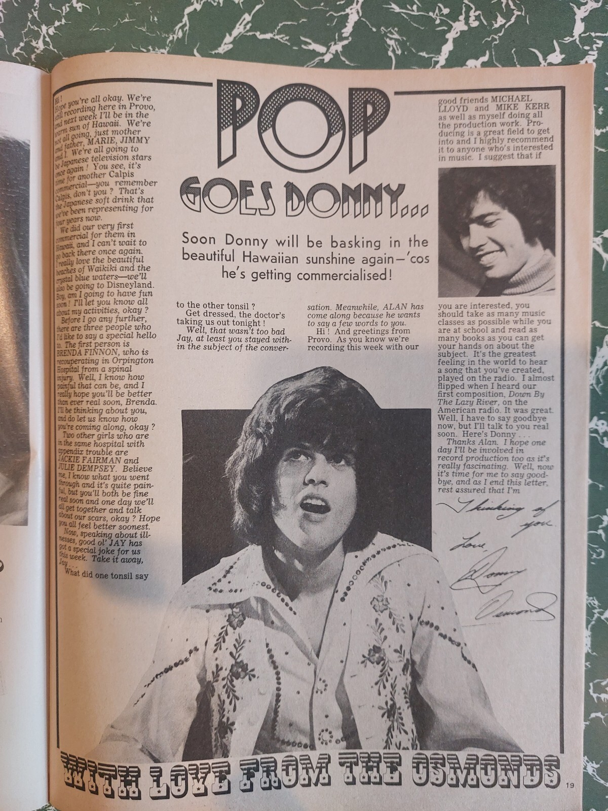 Vintage FABULOUS 208 Magazine 29 FEBRUARY 1974 Donny/Gilbert O/David ...