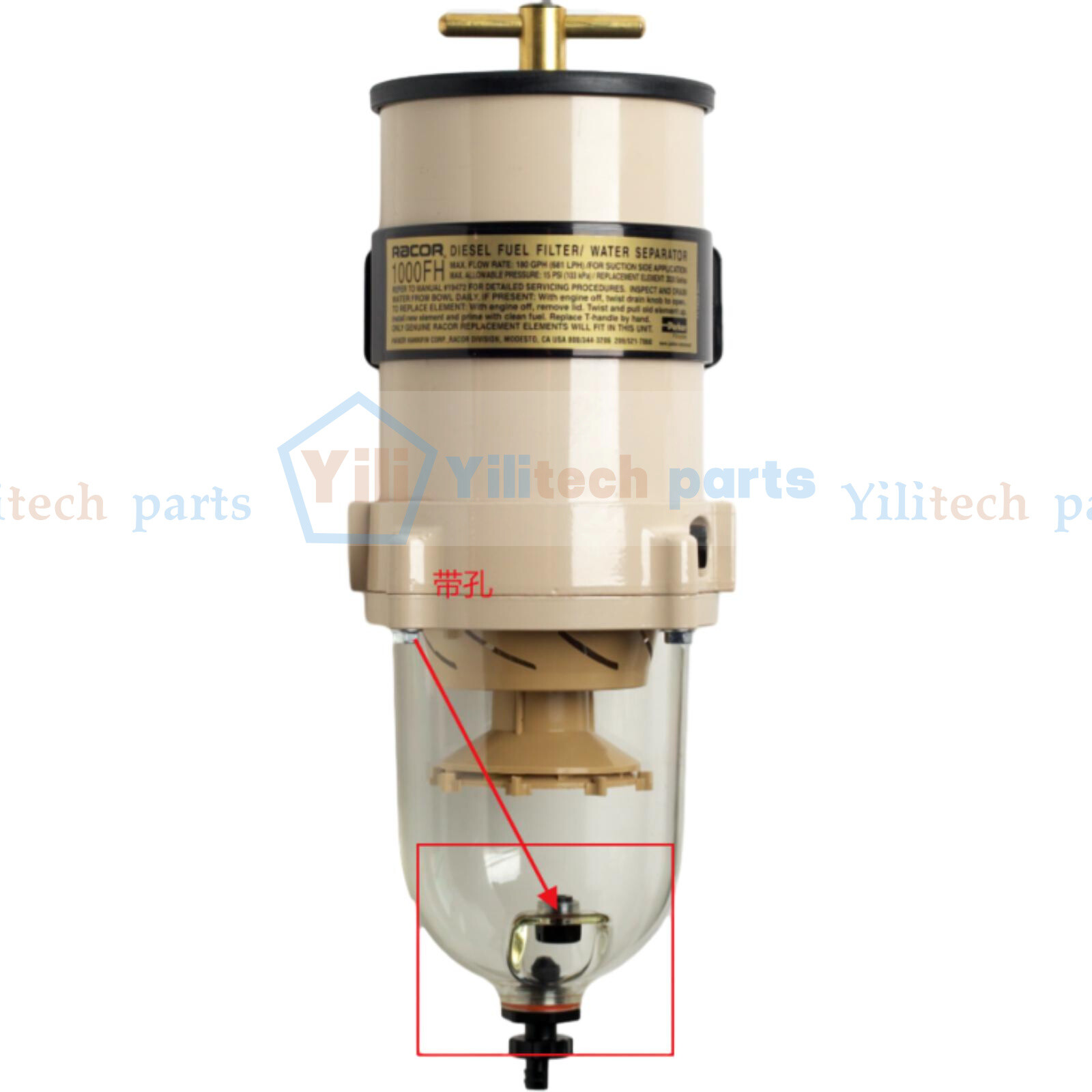Marine Fuel Filter Water Separator 900FH 900FG 90GPH Fits For Racor ...