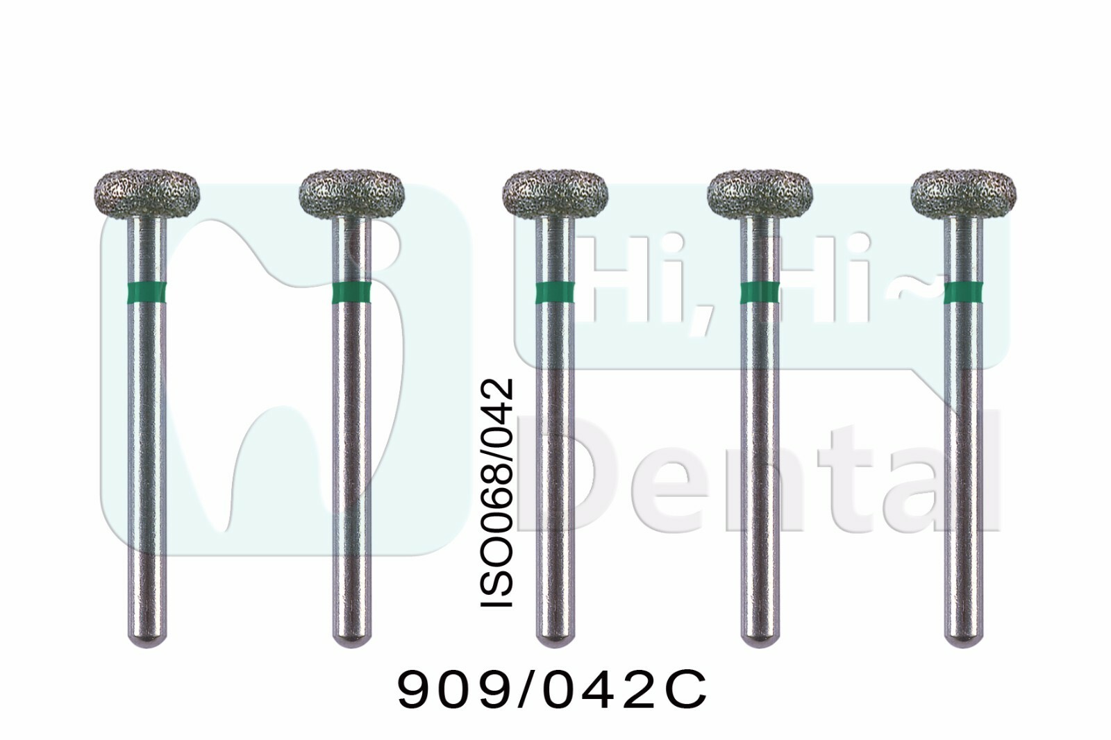 50Pcs Dental Diamond Burs FG Wheel / Donut 909/042C Coarse Grit High ...