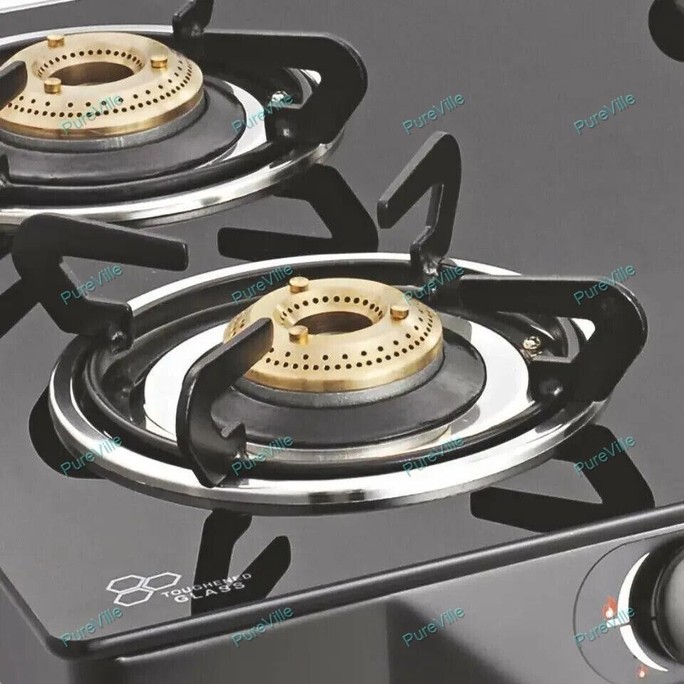 Sunflame Diamond Top 4 Burner Gas Stove BK Glass Iron Black Color Best ...
