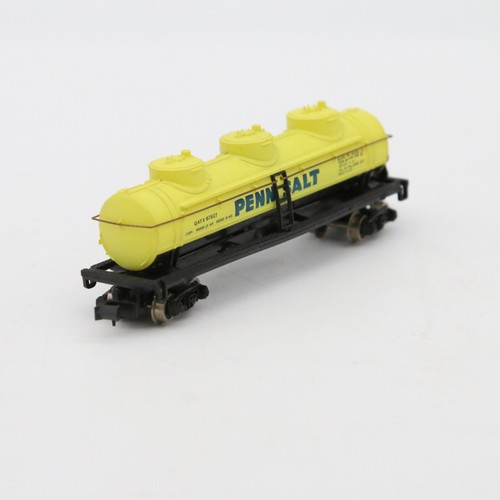Vintage Bachmann N Gauge Penn Salt Tank Car Yellow Silver Wheels Hong ...