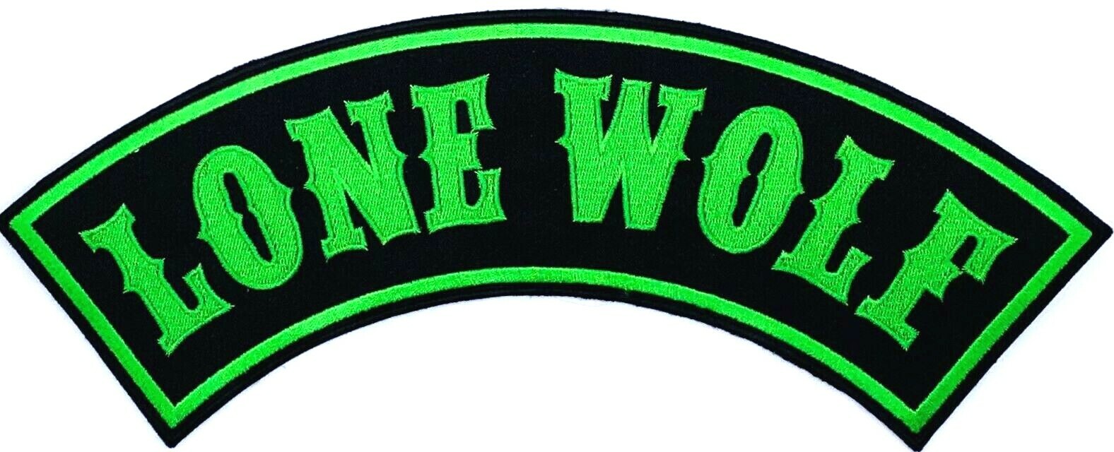 LONE WOLF MOTORCYCE VEST 11" ROCKER EMBROIDERED IRON ON PATCH BL-33 | eBay