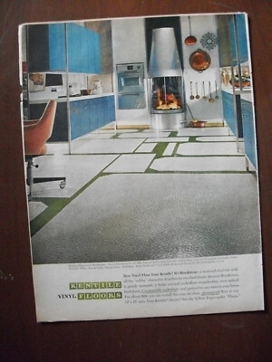 1964 VTG Orig Magazine Ad Kentile Vinyl Floors Brickstone with The ...