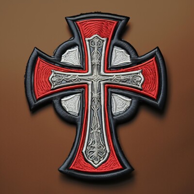 Cross Patch Embroidered Iron-on Applique Religion Christian Bible ...
