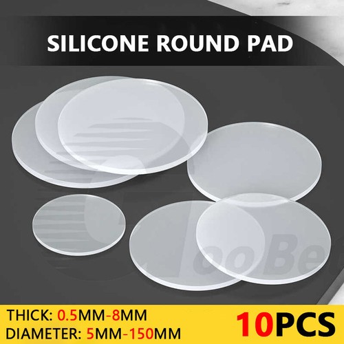 10pcs Silicone Round Discs Coasters Non-slip Mats Pad 0.5-8mm Thick, 5 ...