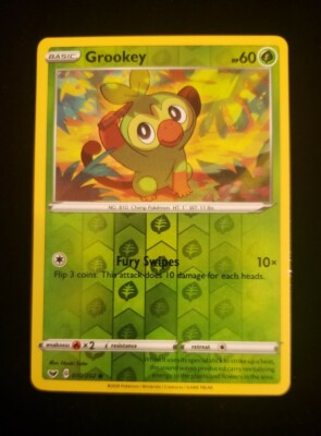 Grookey - 10/202 - Common Reverse Holo Card- Pokemon Sword and Shield ...