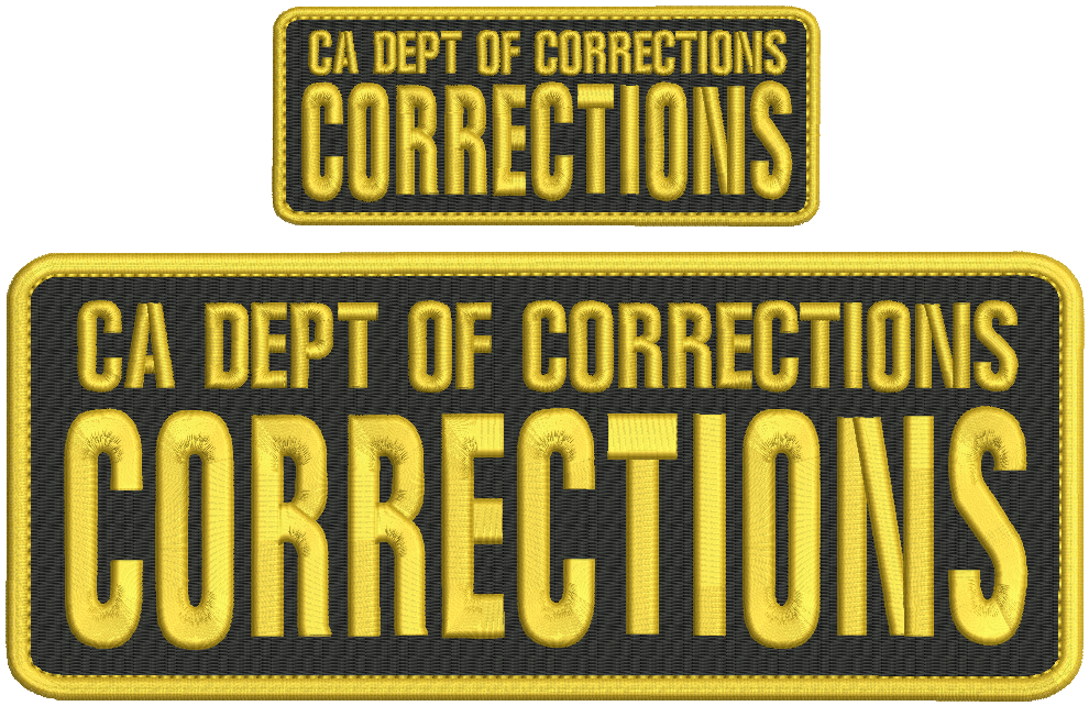 CA Dept of Corrections CORRECTIONS embroidery patch 4x10 and 2x5 hook ...