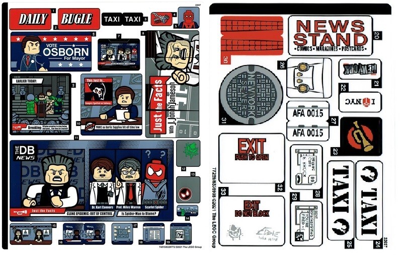 LEGO STICKER SHEET 1+2 ONLY DAILY BUGLE 76178 from set New & Genuine | eBay