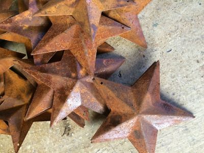 40 Rusty Rust Barn Stars Star 2D, Dimensional Tin 2.25" Wide ~ Crafts ...