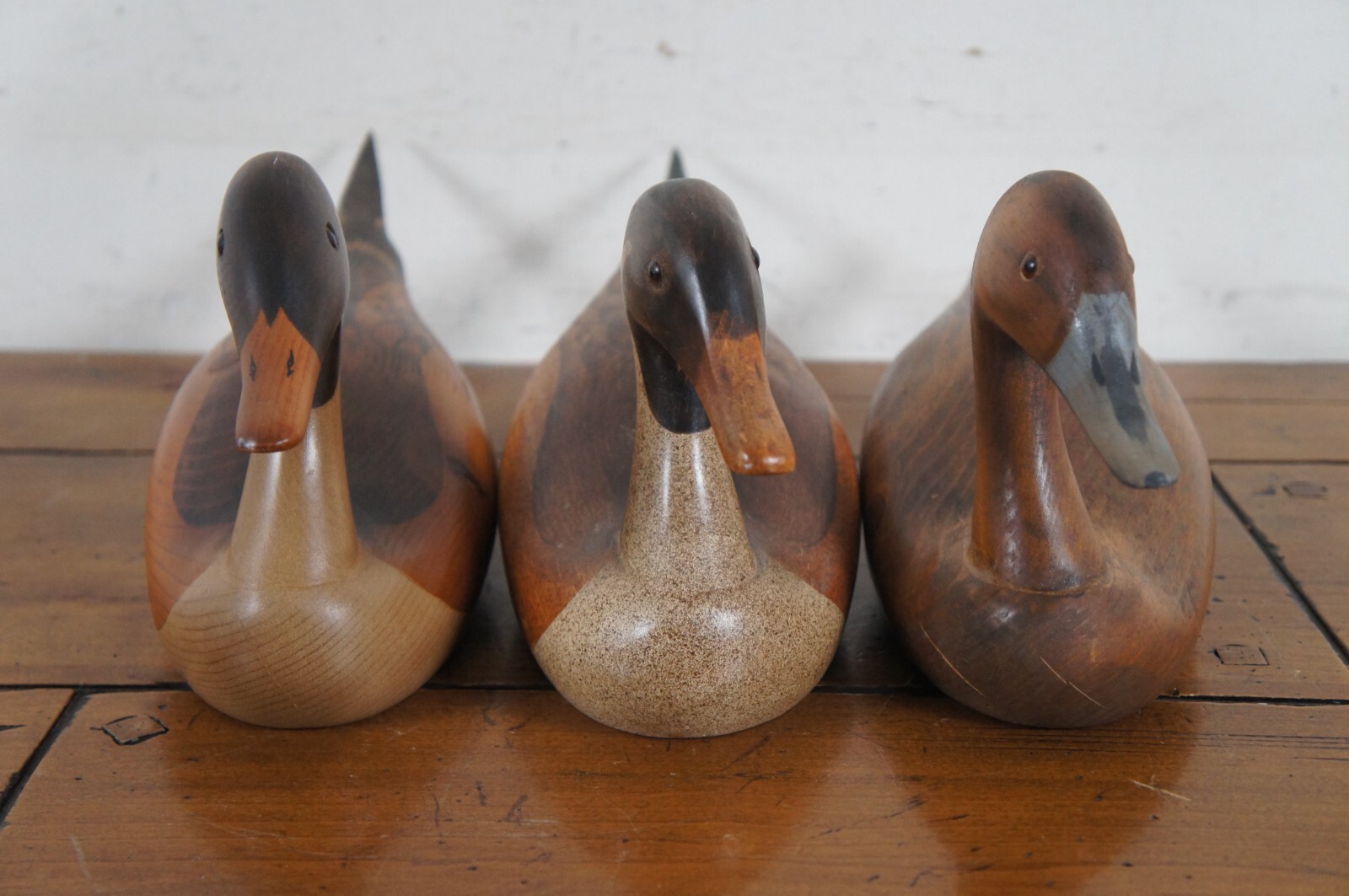 3 Vintage Carved Drake Duck Decoys Big Sky Carvers Craig Fellows DA ...