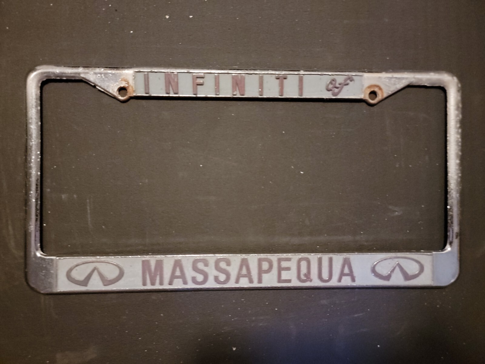 MASSAPEQUA NEW YORK INFINITI, VINTAGE California Dealer License Plate ...