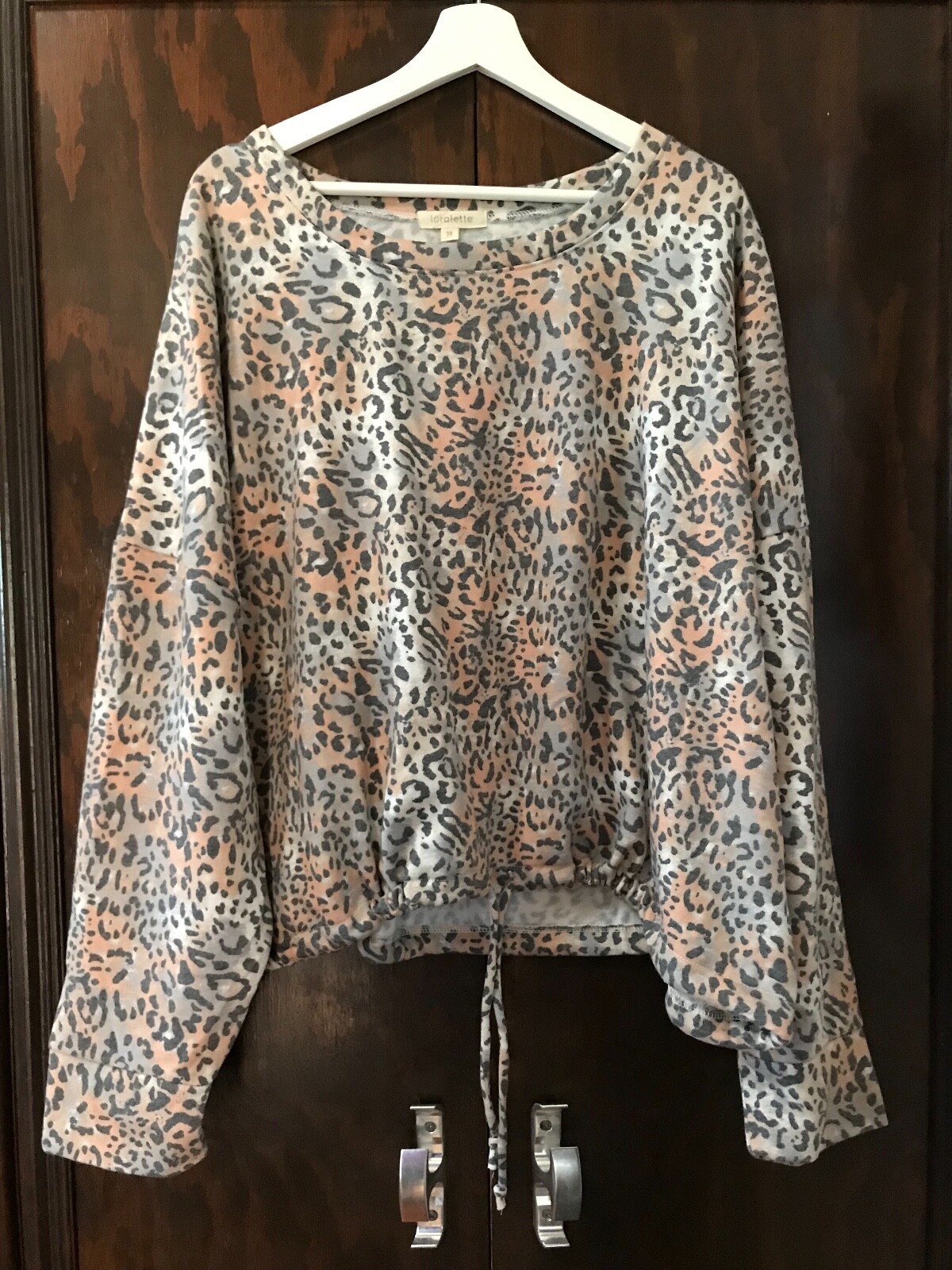CITY CHIC LORALETTE LEOPARD PRINT FLEECY DRAW STRING JUMPER SZ 3XL ...
