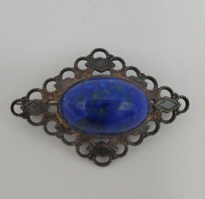 Vintage STERLING Brooch/Pin with Blue Stone | eBay