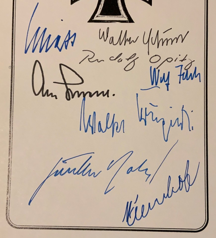 WWII German Luftwaffe Aces Signed (8) Signatures Book Plate Krupinski ...