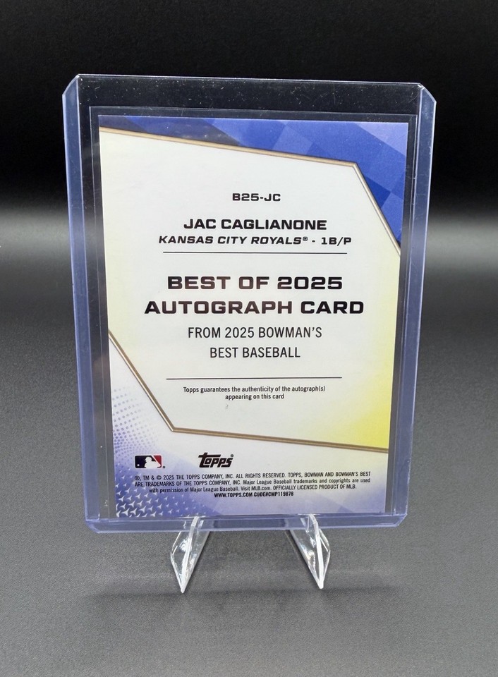 JAC CAGLIANONE 2025 BOWMAN'S BEST AUTOGRAPH BLUE REFRACTOR AUTO /150 ...
