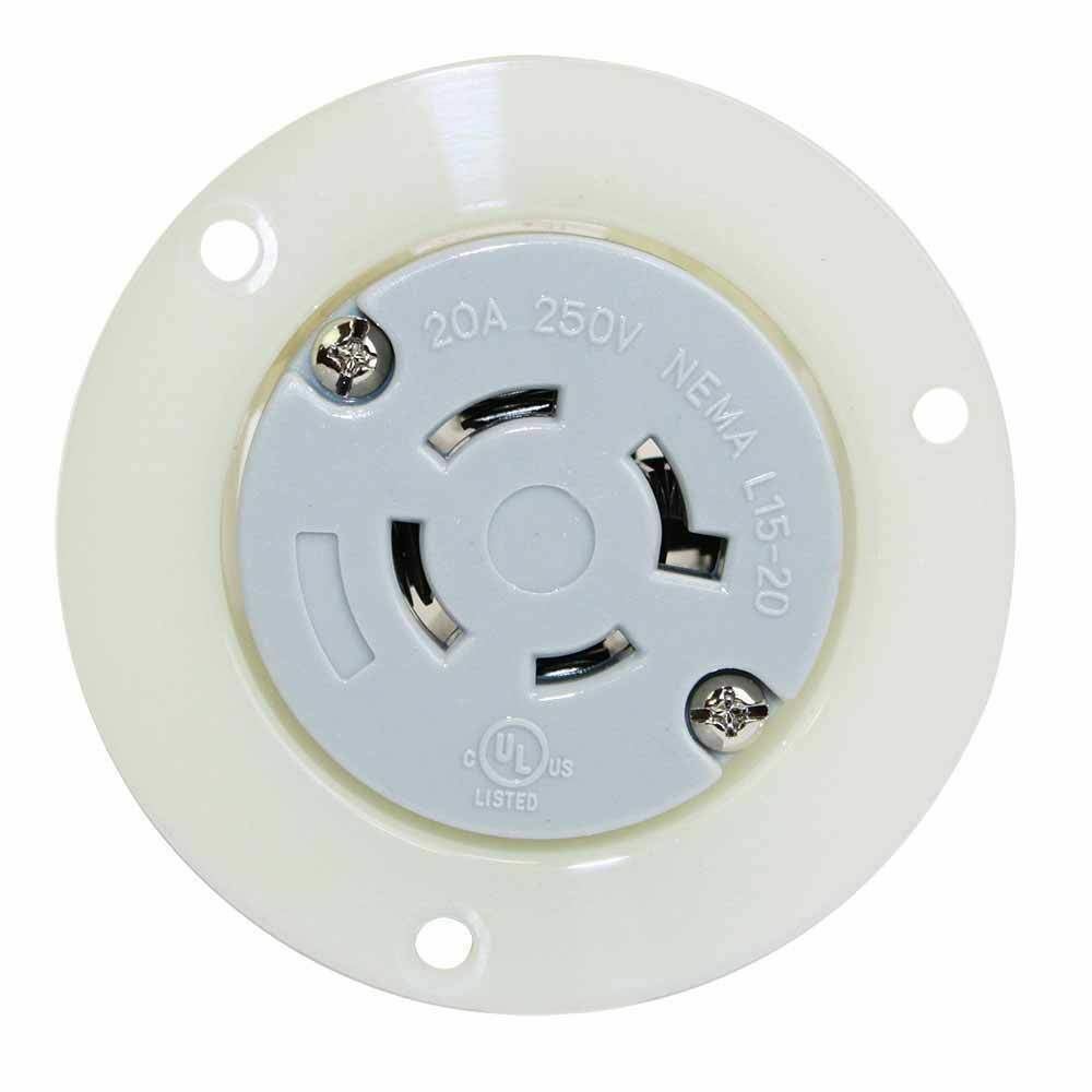 NEMA L16-20R 3 Pole 4Wire 20A 480V Twist Lock Receptacle Flange Outlet ...