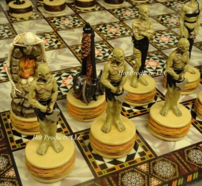 ZOMBIE SLAYERS FANTASY CHESS SET W/ Mosaic DESIGN Board 14" Zombies | eBay