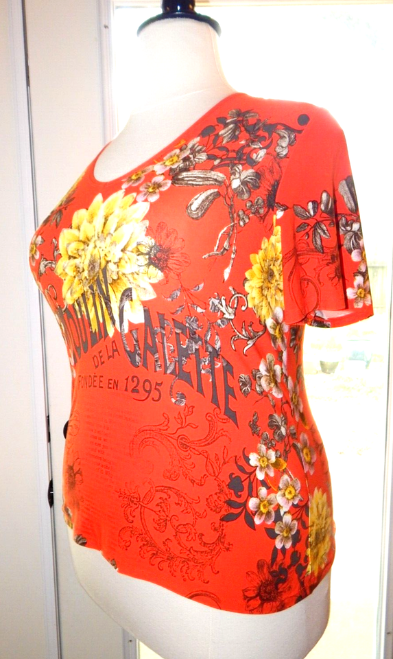 Nygard Collection Orange Moulin Rouge Blouse 0X | eBay