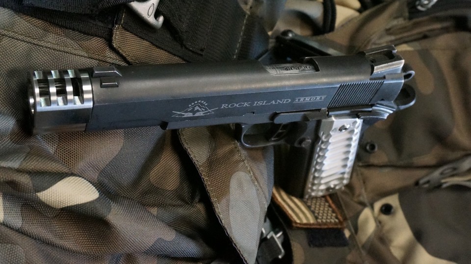 1911 PUNISHER Muzzle Brake and "Cobra " Grips COMBO COMPENSATOR ...